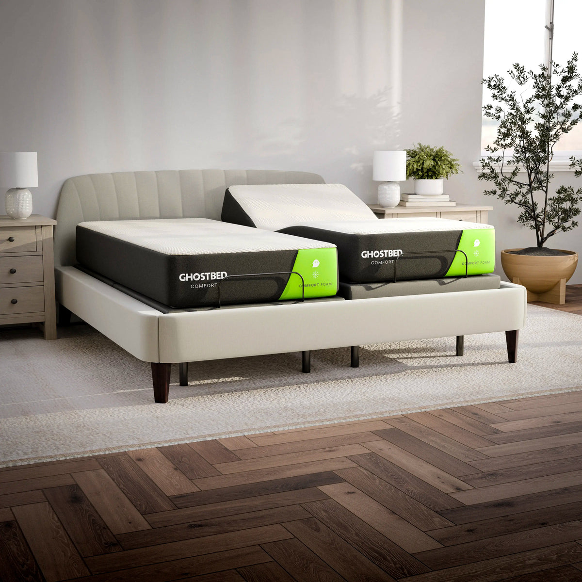 GhostBed Split King Mattress & Adjustable Bed Set | GhostBed®